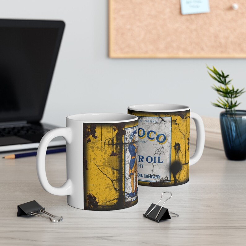 Retro Motor Oil Can Replica Coffee Mug, Mechanic Gift, Ceramic Mug, Dad ...