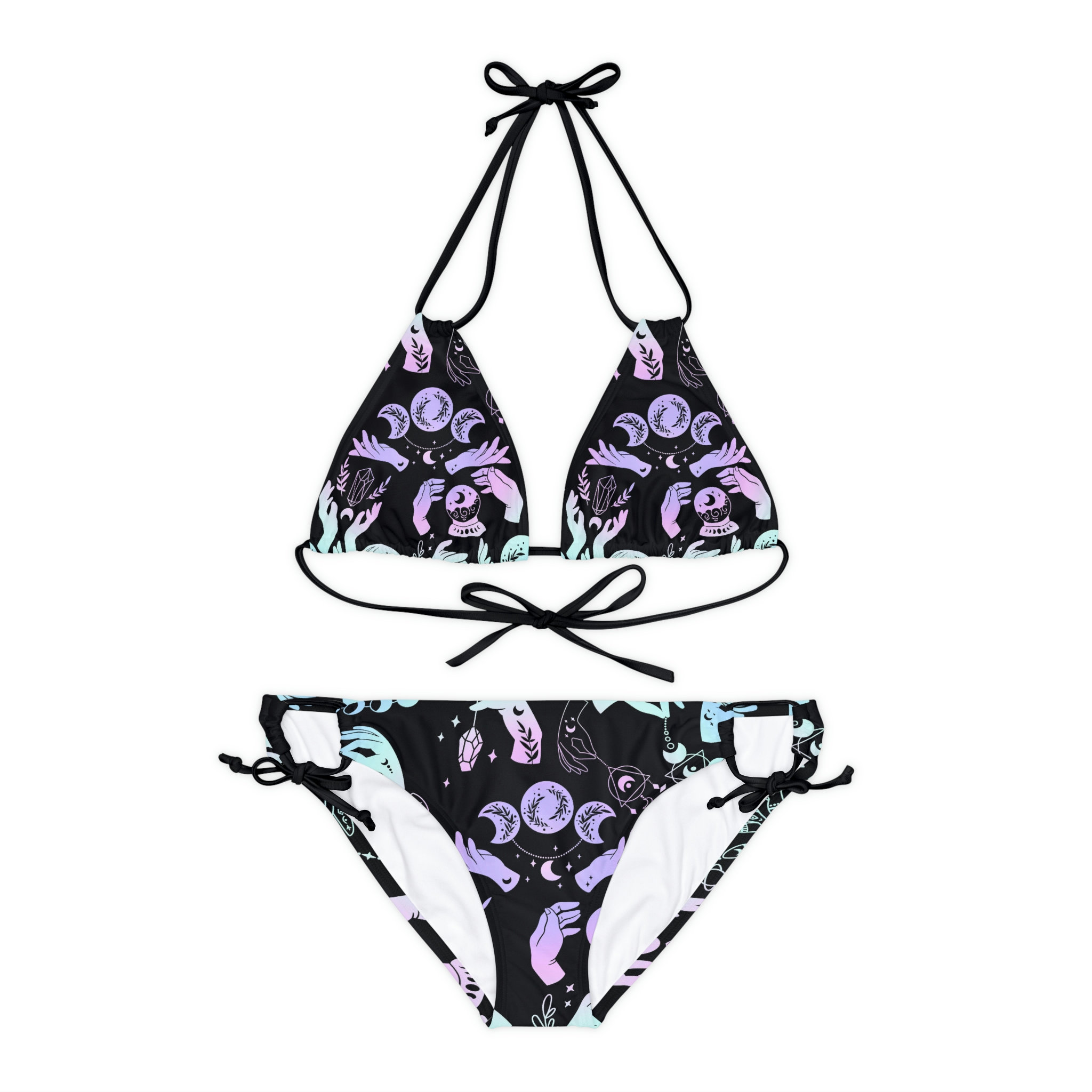 Witchy Strappy Bikini Set, Witchy Swimsuit, Gothic Swimsuit, Gothic ...