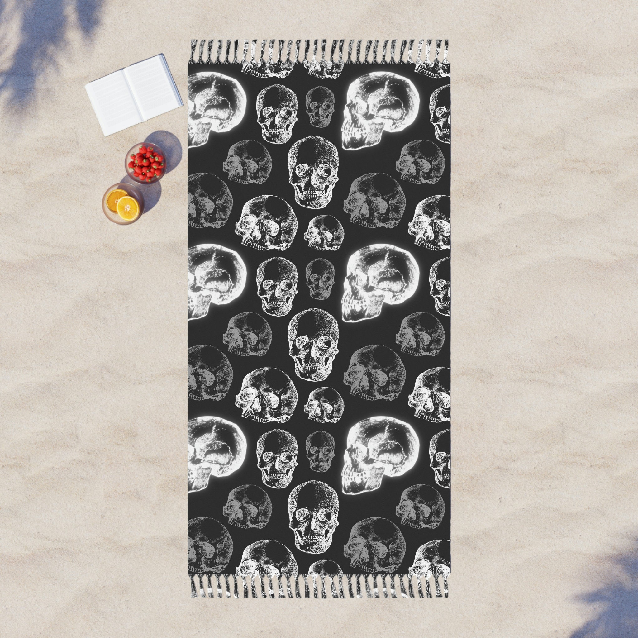 Skull Boho Beach Cloth Gothic Beach Cloth Gothic Towel - Etsy