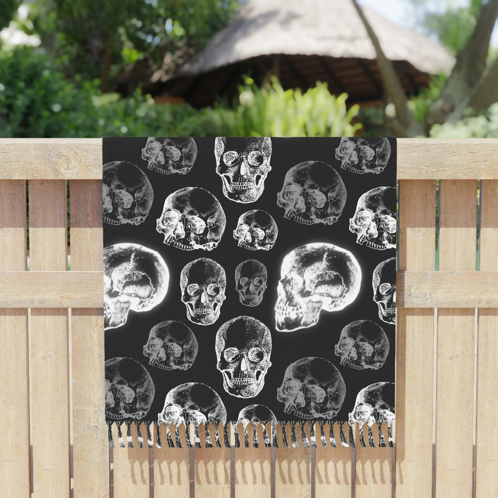 Skull Boho Beach Cloth Gothic Beach Cloth Gothic Towel - Etsy