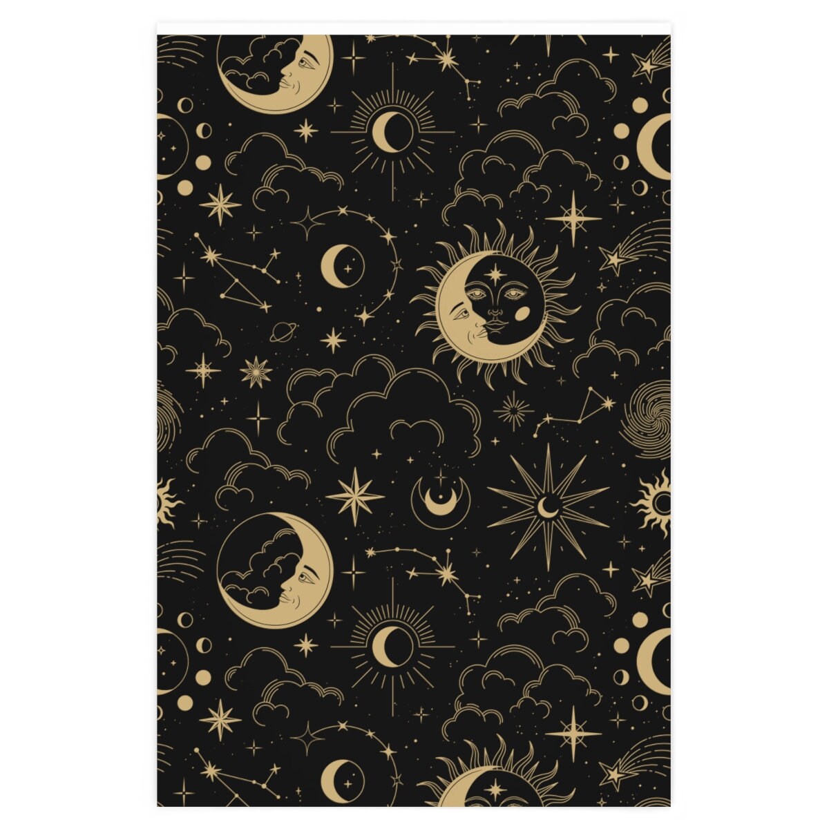 24 X 36 Celestial Wrapping Paper Sun and Moon - Etsy