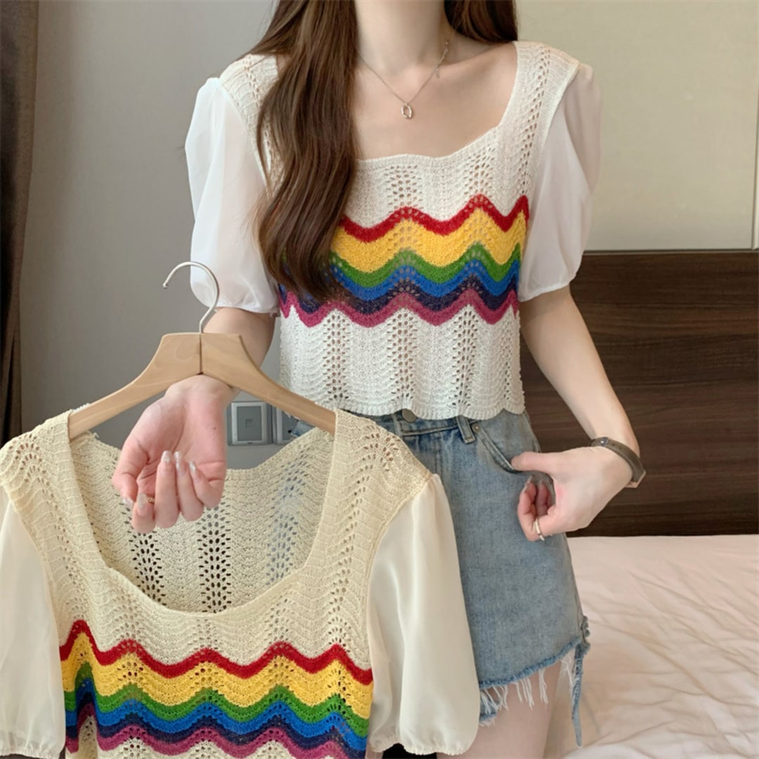 Colorful Women's Crochet Knitted Top-spring and Autumn - Etsy