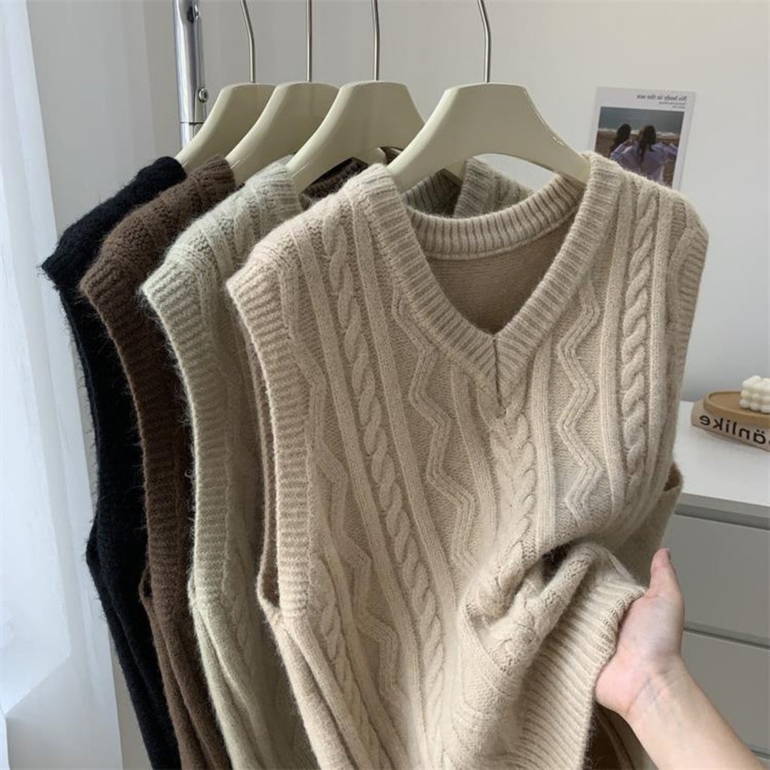 Knitted Vest for Women-sweater Vest for Womenv-neck - Etsy