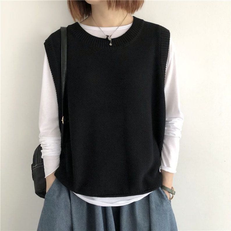 Knitted Vest for Women-sweater Vest for Womencrew Neck - Etsy