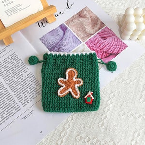 Snowman Christmas Knitted Coin Purse-crochet Mini Makeup - Etsy