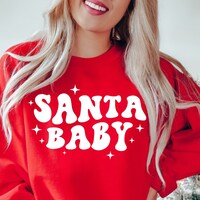 Custom Embroidered Santa Baby Sweatshirt - Unisex Christmas Sweater - Etsy