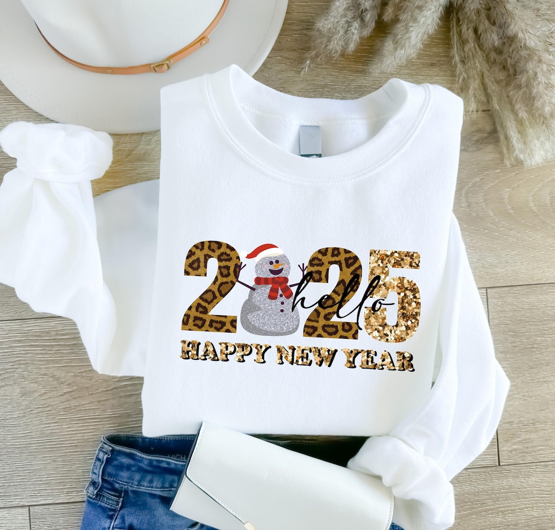 Happy New Year Sweatshirt, Happy New Year 2025 Sweatshirt, Girls New ...