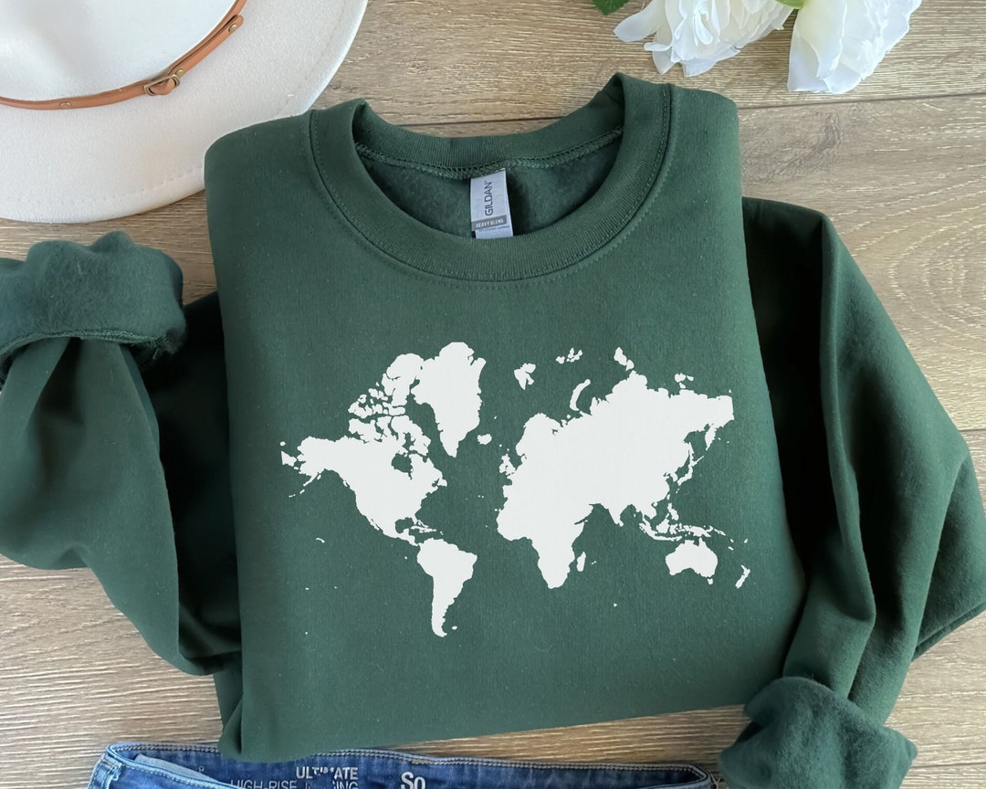 World Map Sweatshirt, Travel Sweatshirt, Traveler Gift, Travel Lover ...