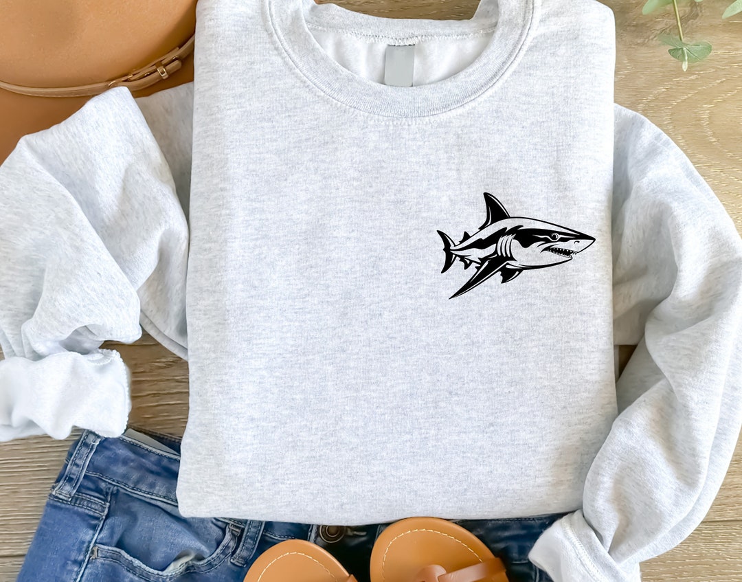 Shark Sweatshirt, Shark Sweater, Shark Gift, Shark Sweat, Animal ...