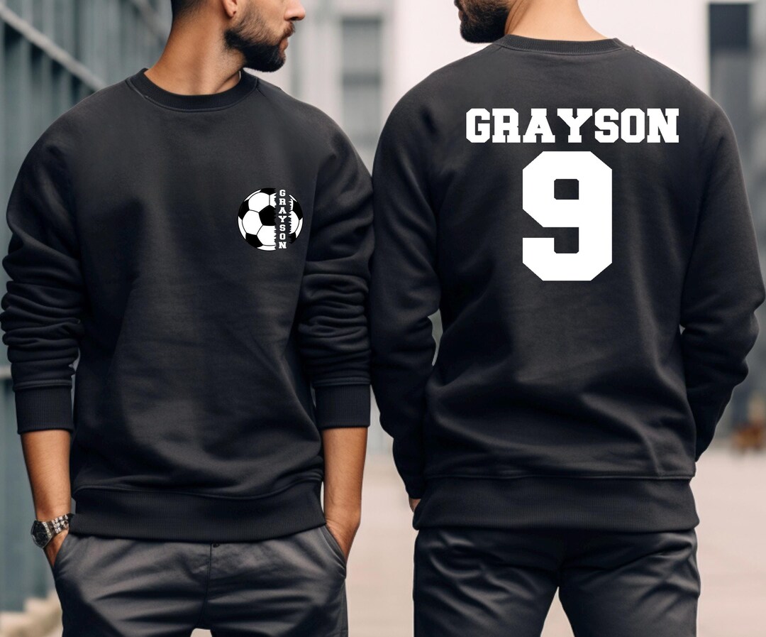 Soccer Name Number Outfit, Custom Age Birthday Sweatshirt,personalized ...