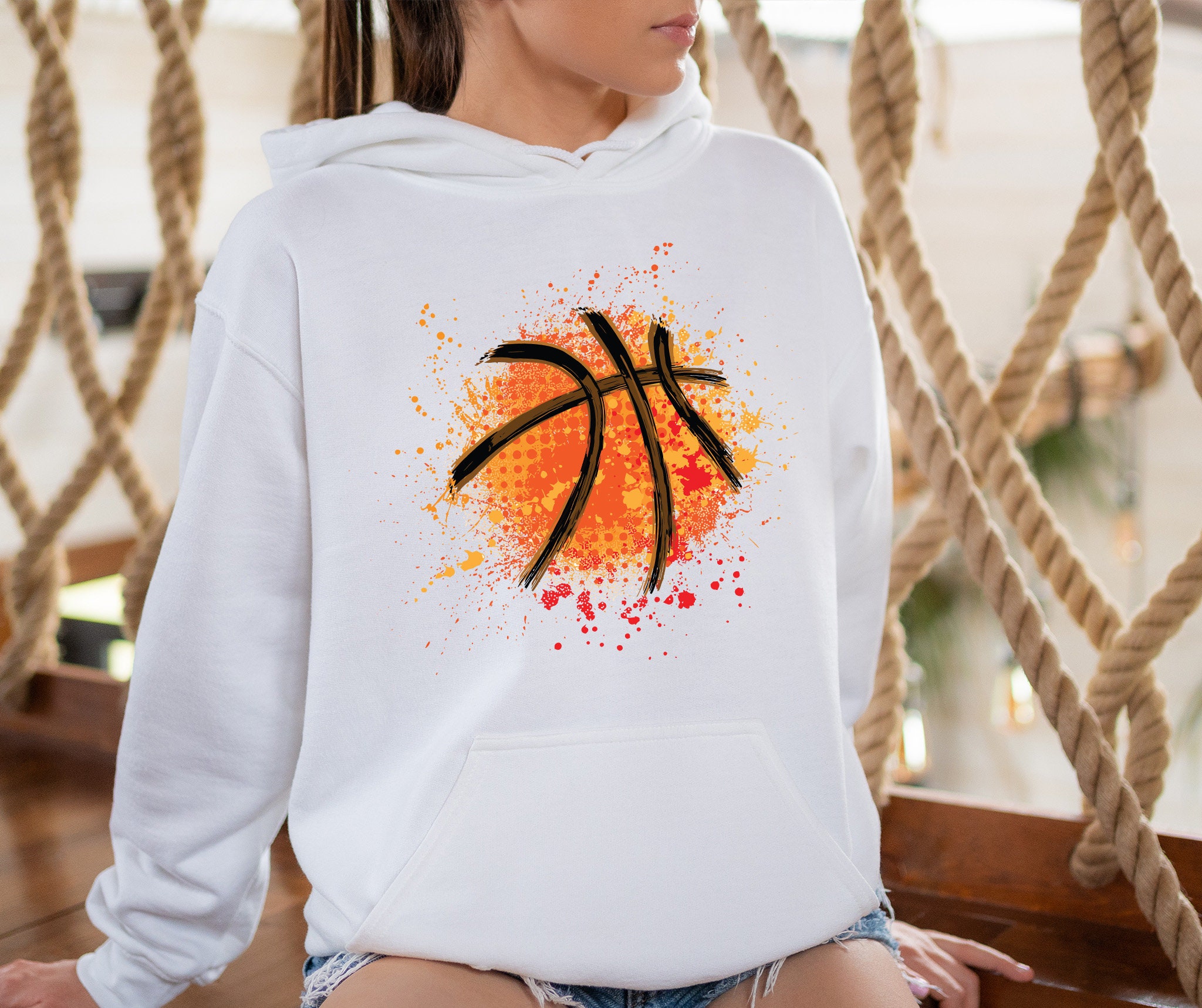 Basketball Ball Hoodies, Basketball Gift, Game Day Hoodies, Basketball ...