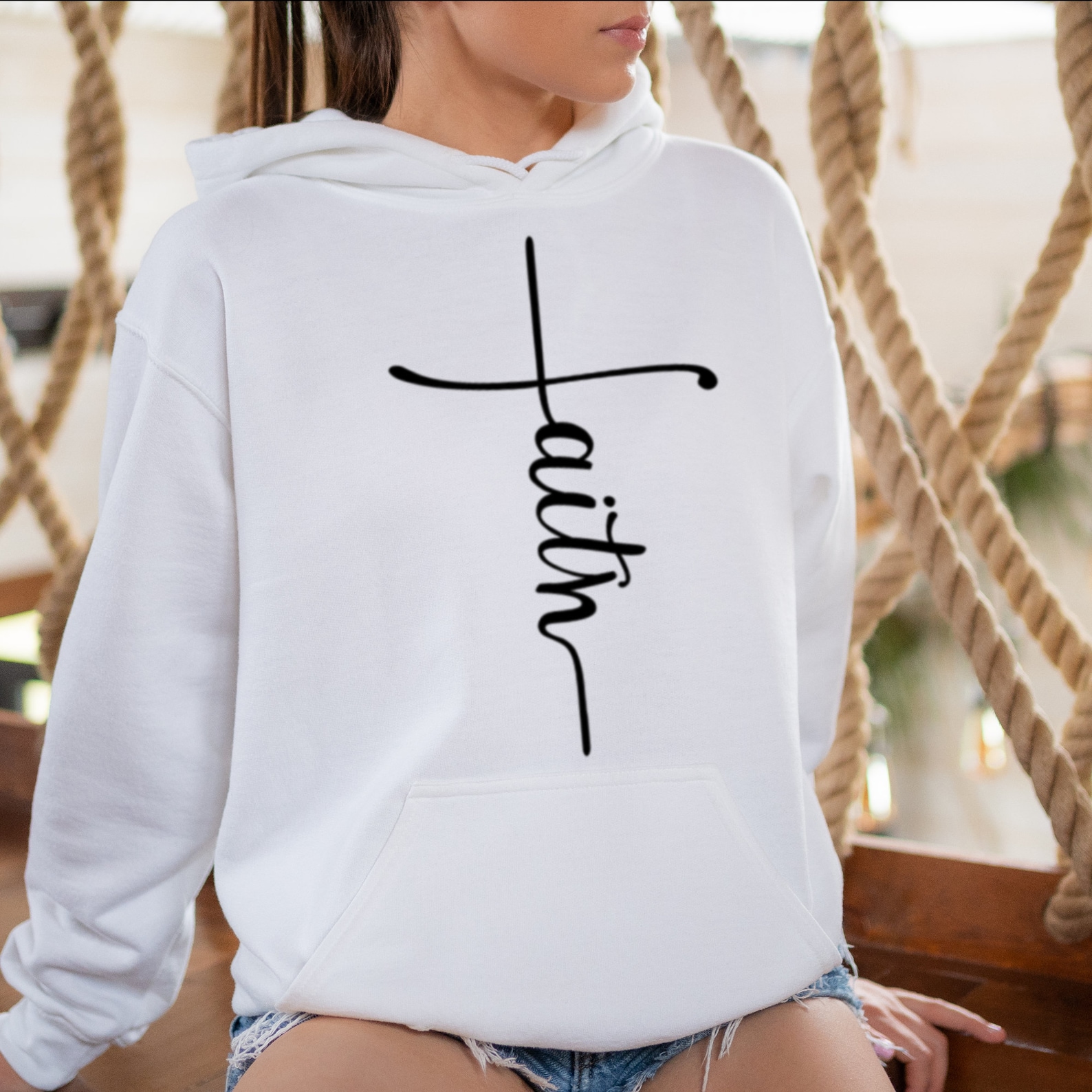 Faith Hoodie Faith Cross Hoodie Christian Gift Love and - Etsy
