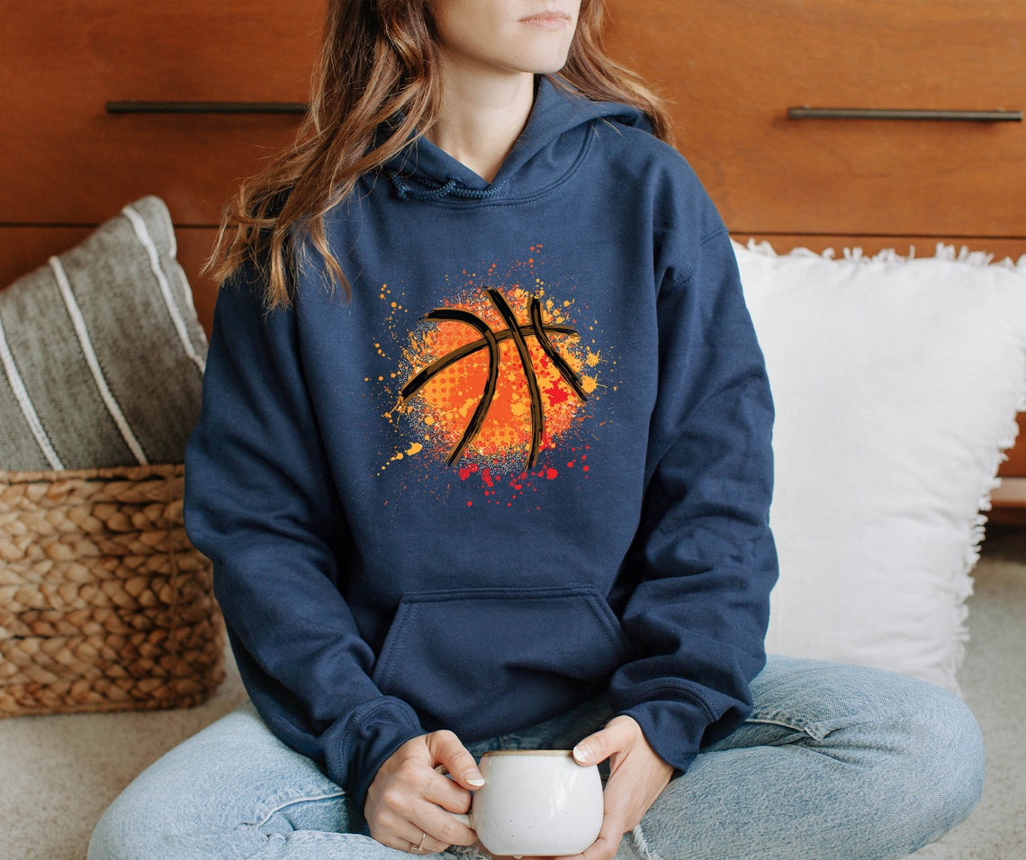 Basketball Ball Hoodies, Basketball Gift, Game Day Hoodies, Basketball ...