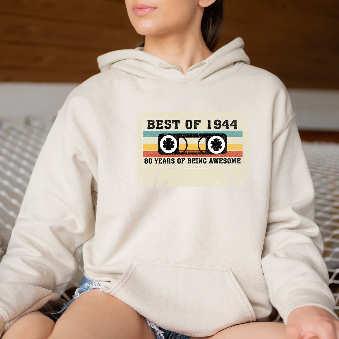 40th Birthday Hoodie Gift, 1944 Cassette Hoodie, Vintage 1944 Hoodie ...