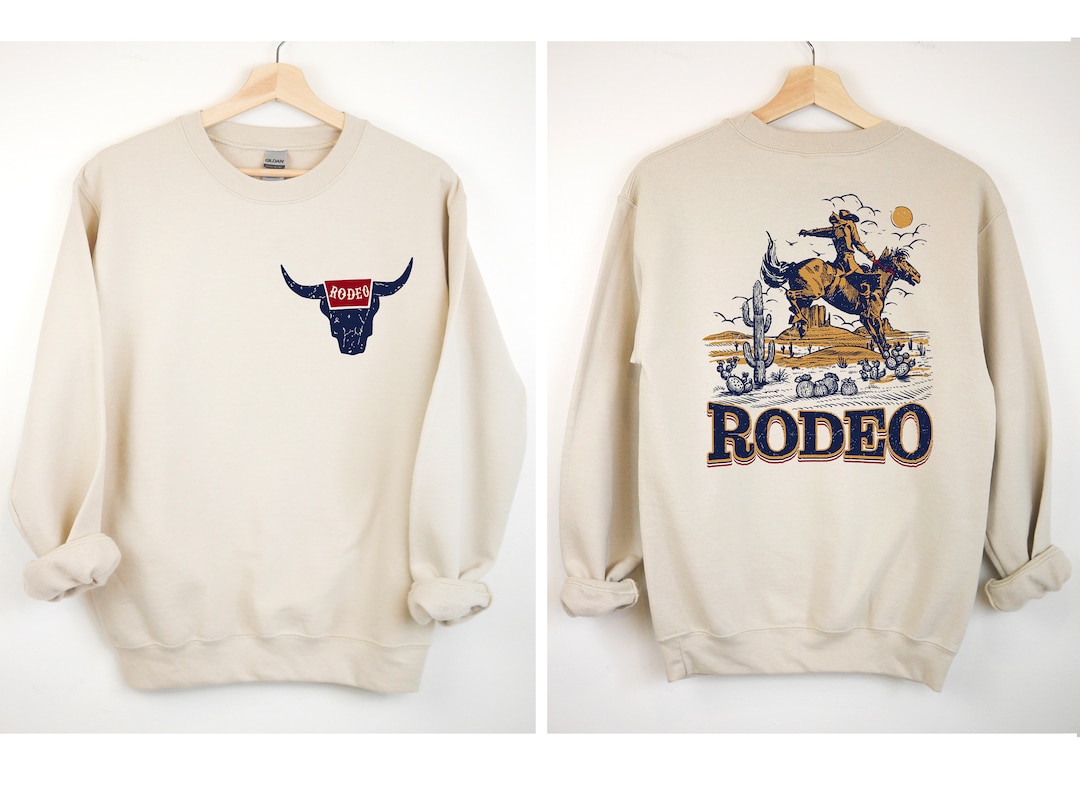 Rodeo Sweatshirt, Retro Cowboy Sweater, Rodeo Sweater, Cowboy Sweater ...