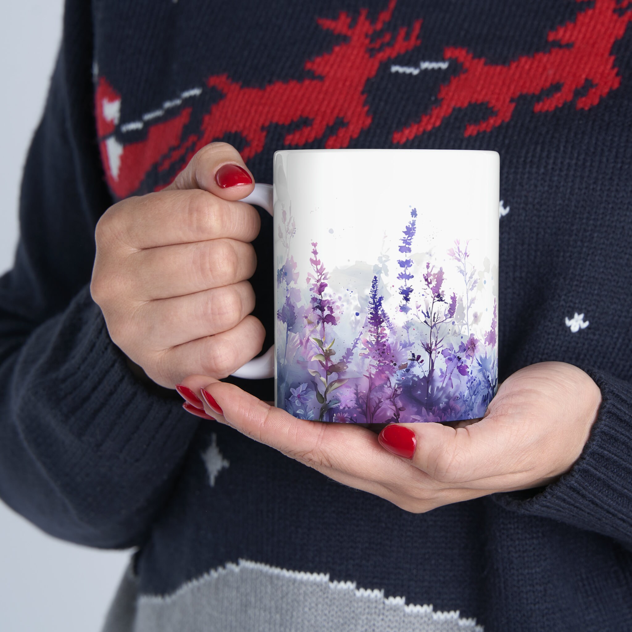 Watercolor Floral Mug Design Full Wrap Flower Design Coffee Cup - Etsy