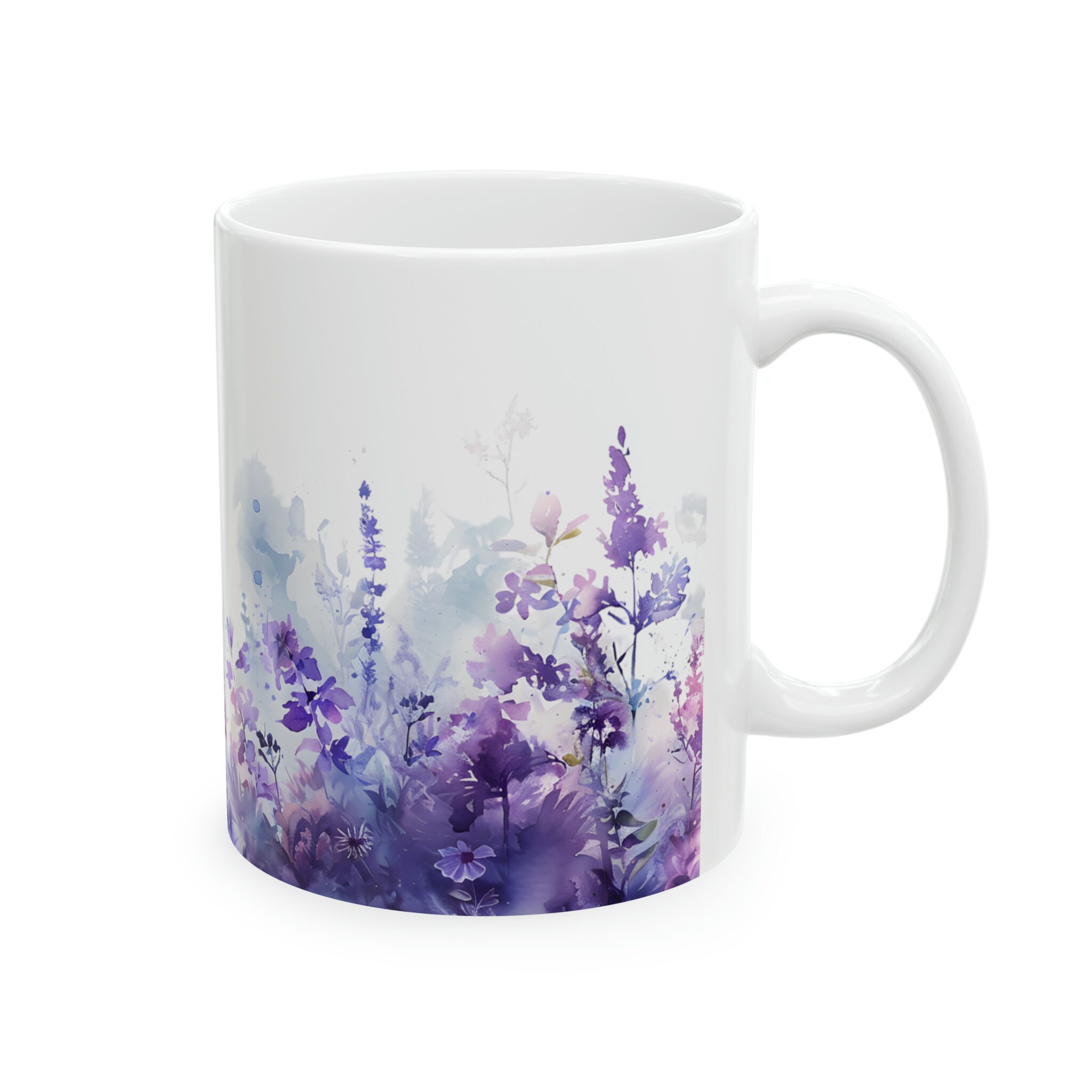Watercolor Floral Mug Design Full Wrap Flower Design Coffee Cup - Etsy
