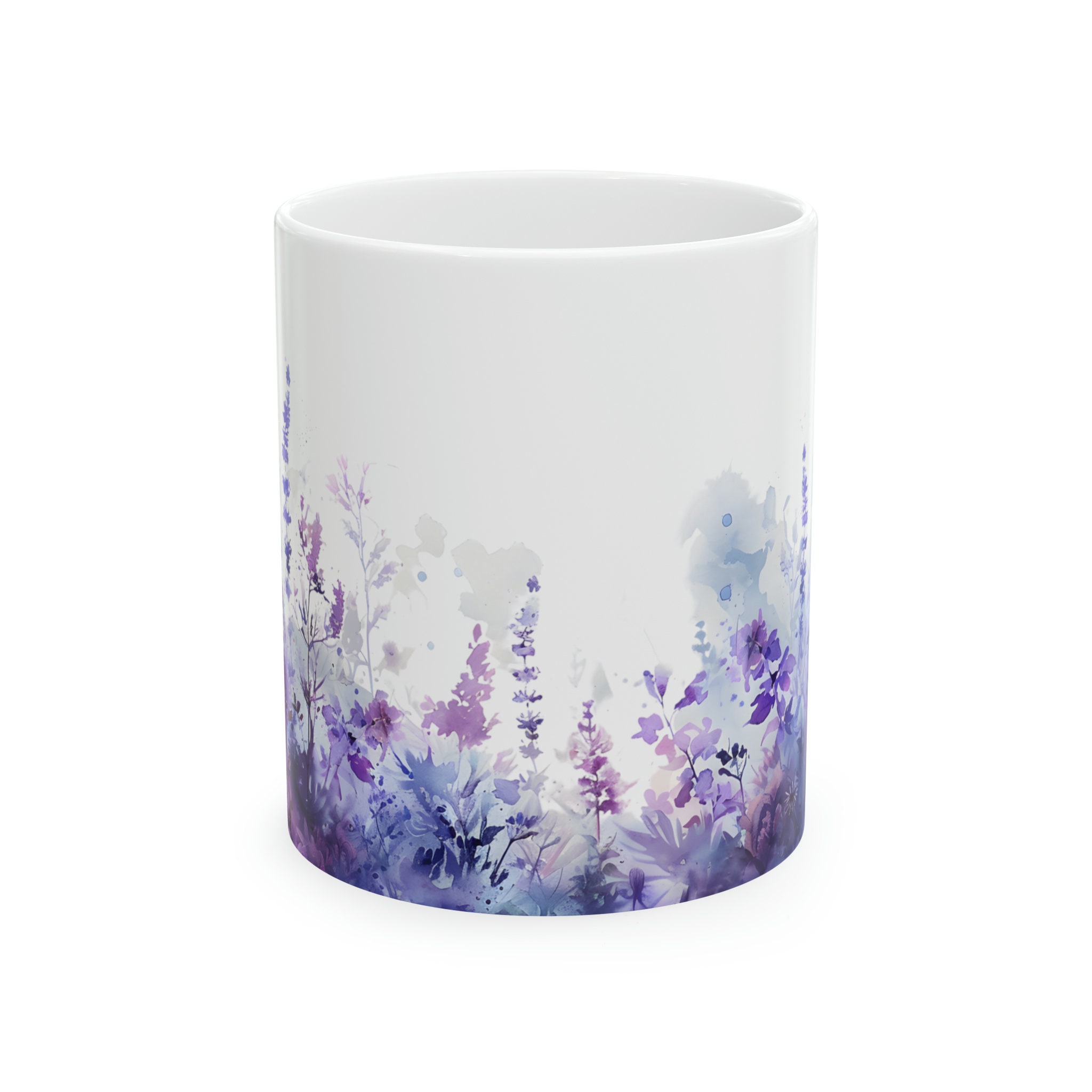 Watercolor Floral Mug Design Full Wrap Flower Design Coffee Cup - Etsy