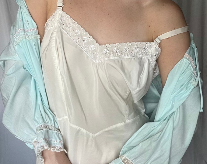 Barbizon Acetate Slip Nightgown and Bed Jacket - Etsy