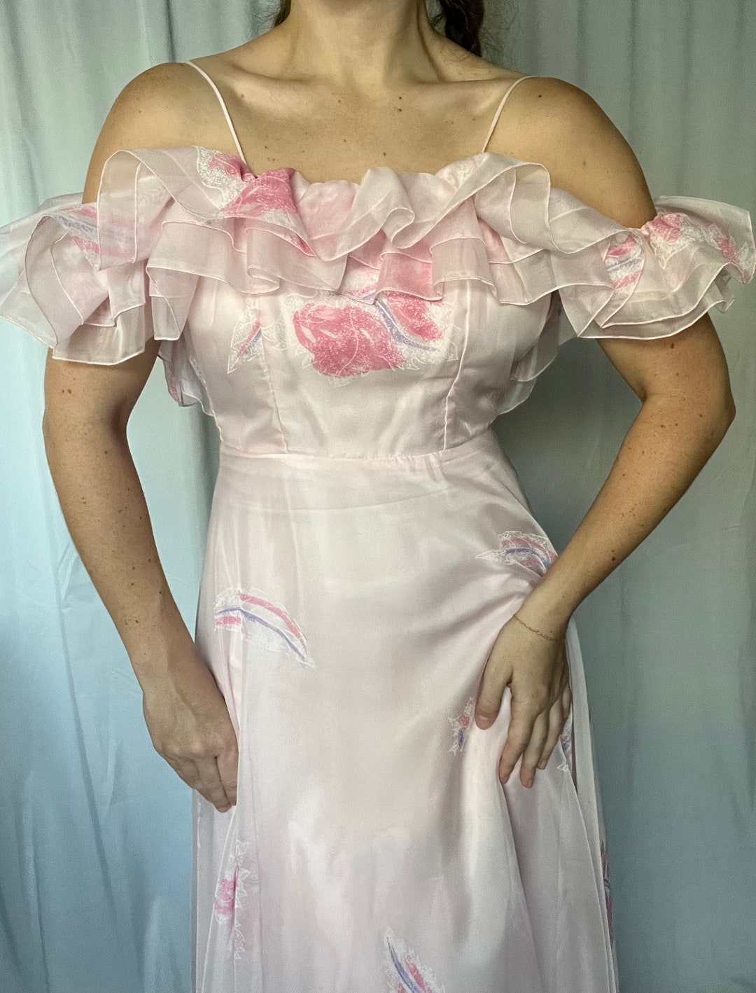 Feather Print Frilly Dress - Etsy