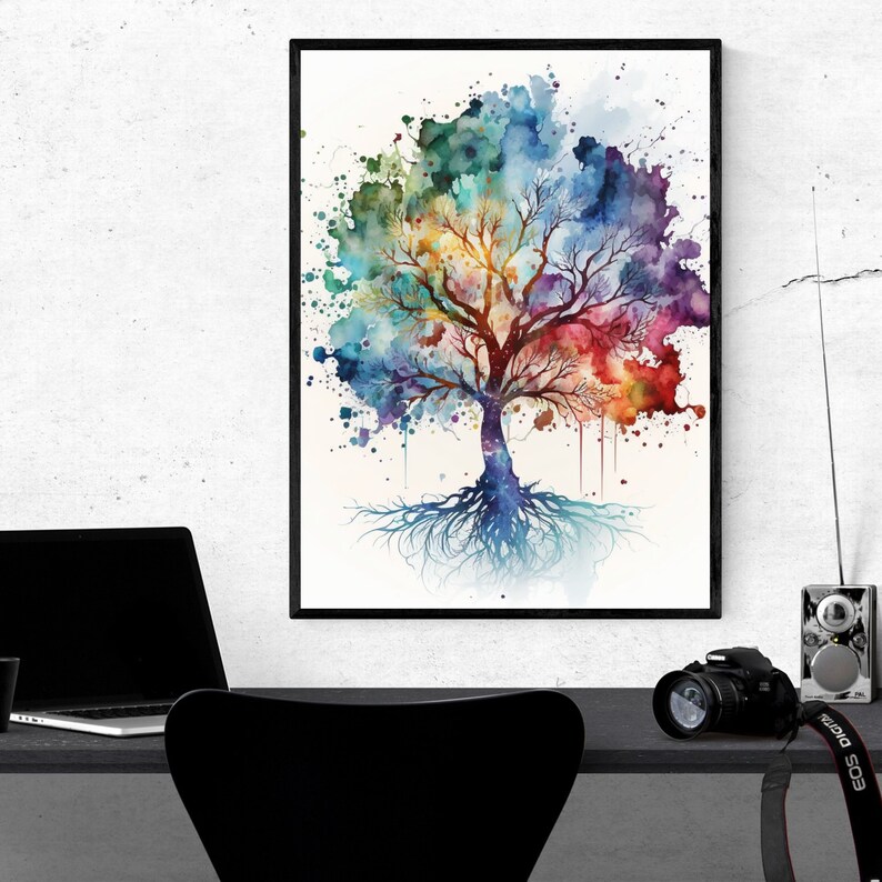 Bundle of 5 Tree of Life Watercolor Art Print Ai-generated - Etsy