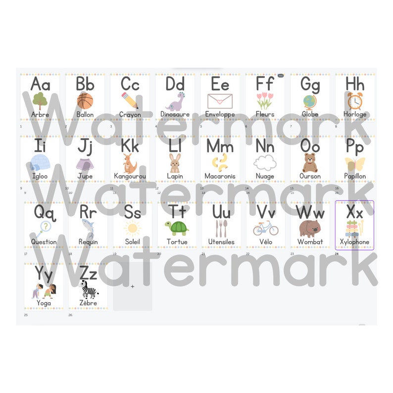 Pastel French Alphabet Poster Digital Download - Etsy
