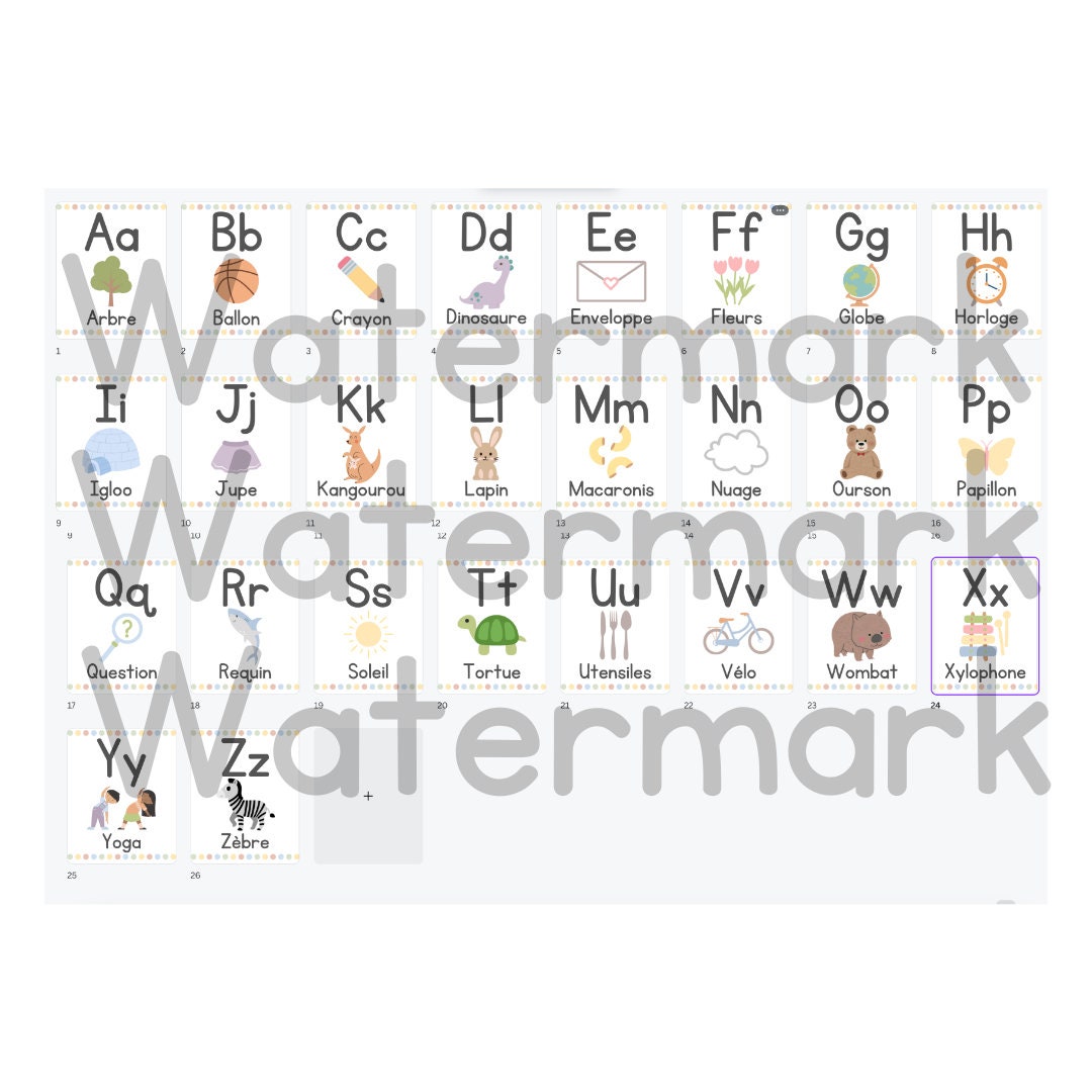 Pastel French Alphabet Poster Digital Download - Etsy