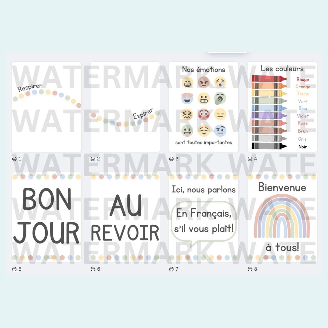 French Classroom Pastel Poster Pack - Etsy