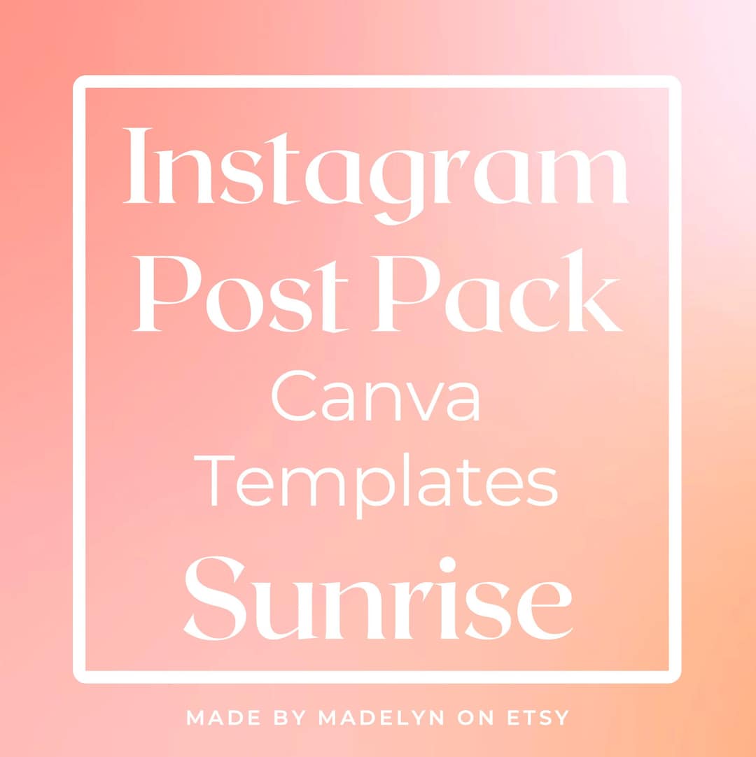 Instagram Post Pack Canva Templates - Sunrise - Etsy