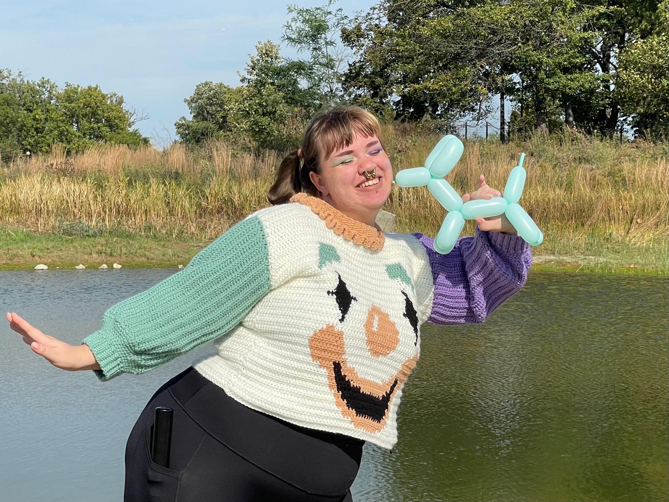 PDF: Clown College Sweater - Digital Crochet Pattern, Clowncore ...