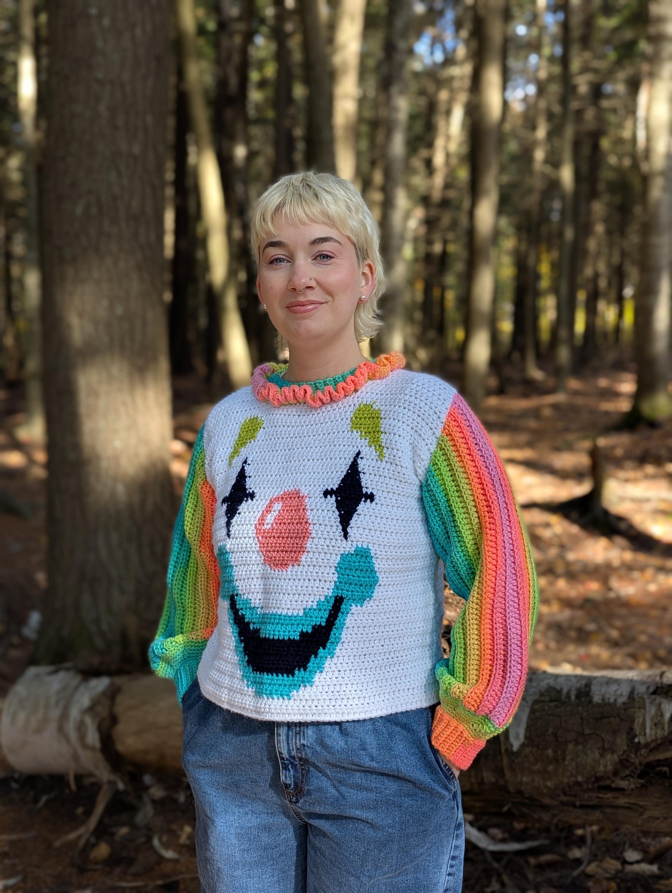PDF: Clown College Sweater - Digital Crochet Pattern, Clowncore ...