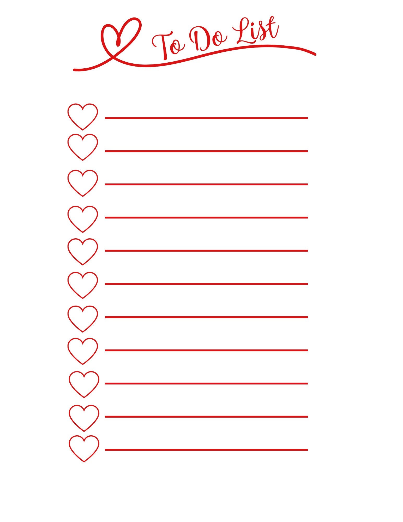 To Do List W/hearts - Etsy