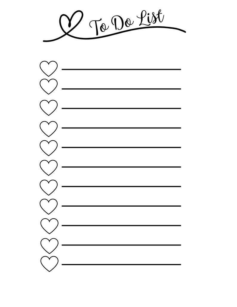 To Do List W/hearts - Etsy