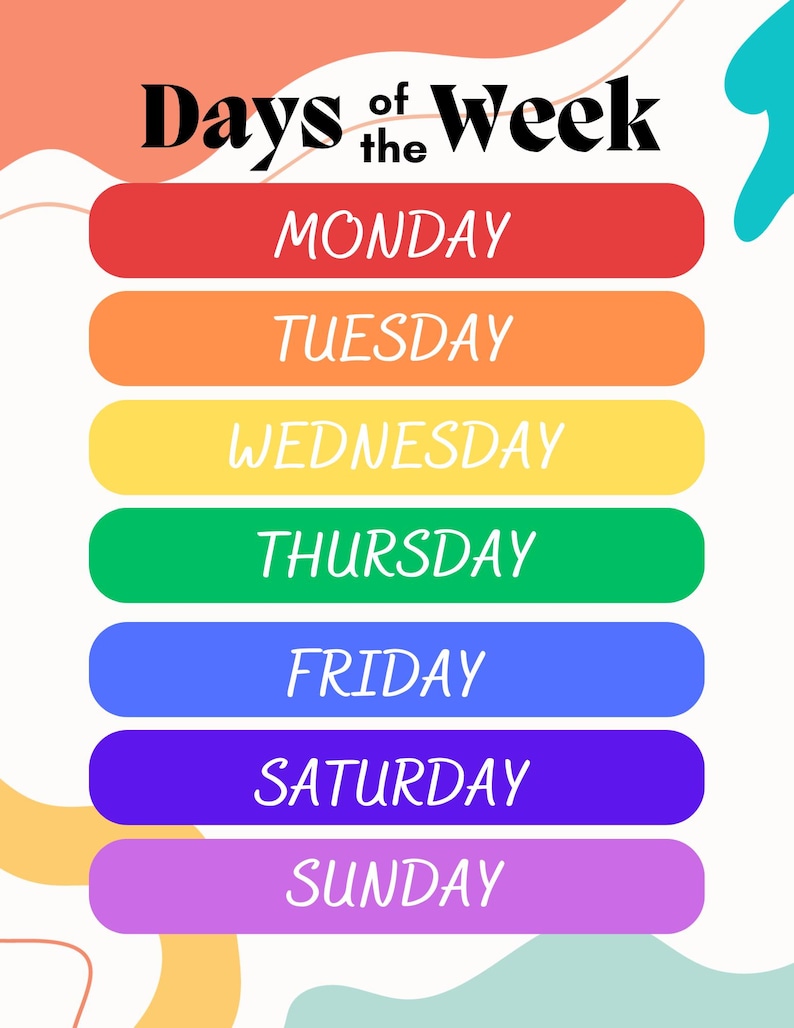Bundle: Days of the Week and Months of the Year - Etsy