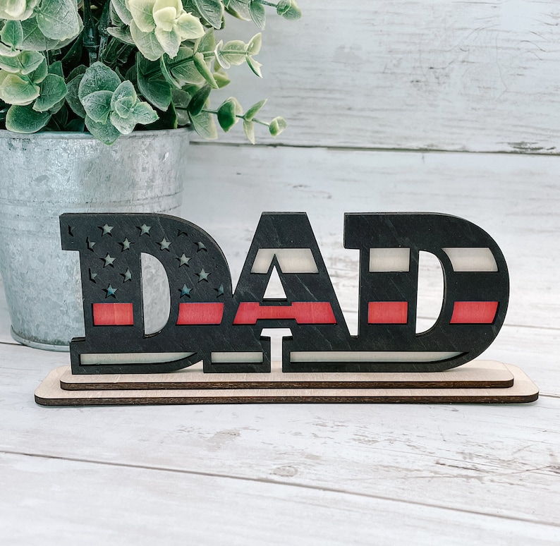 Father's Day Dad Flag SVG: First Responder Laser Cut File (digital ...