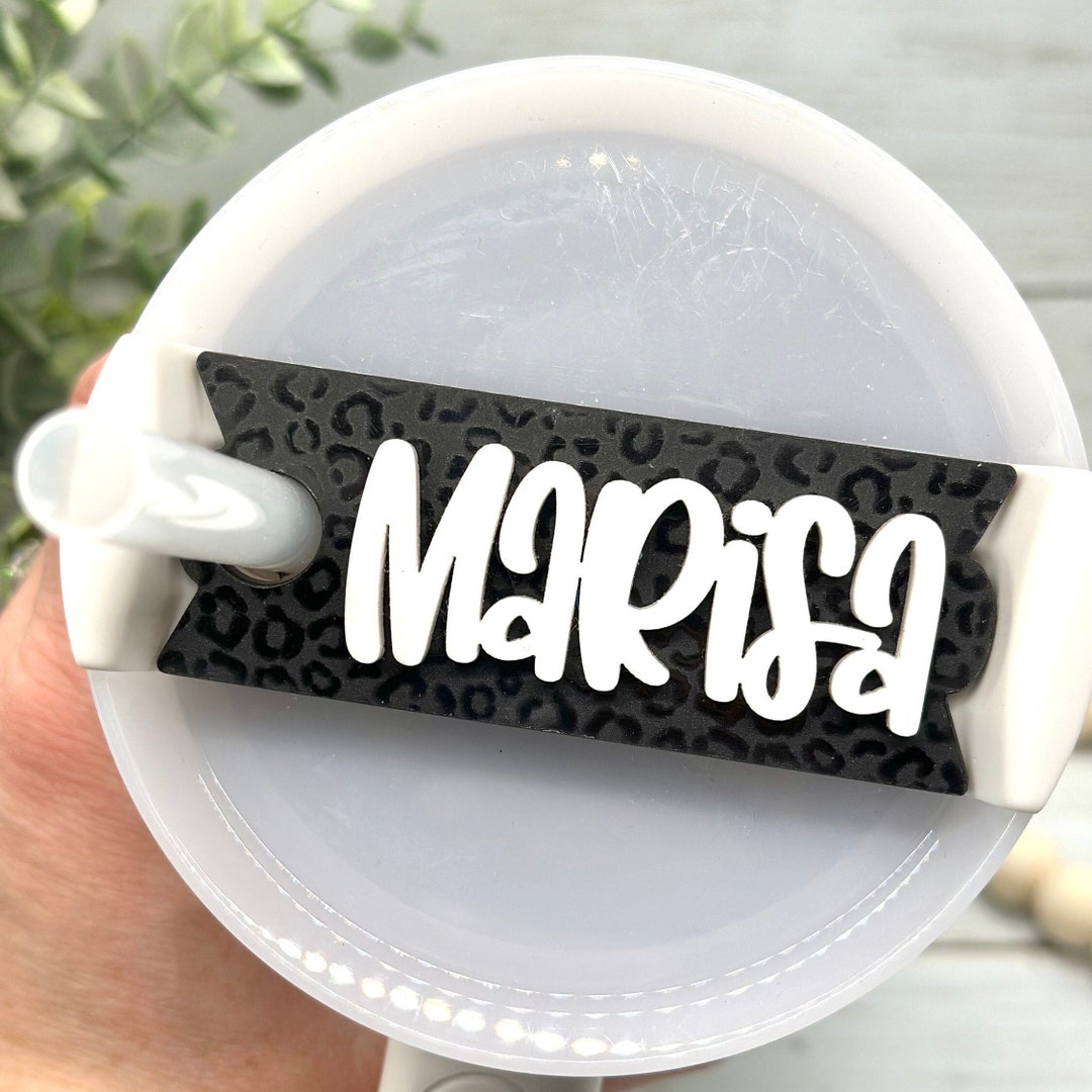 Personalized Leopard Tumbler Name Tag: Acrylic Cup Topper - Etsy