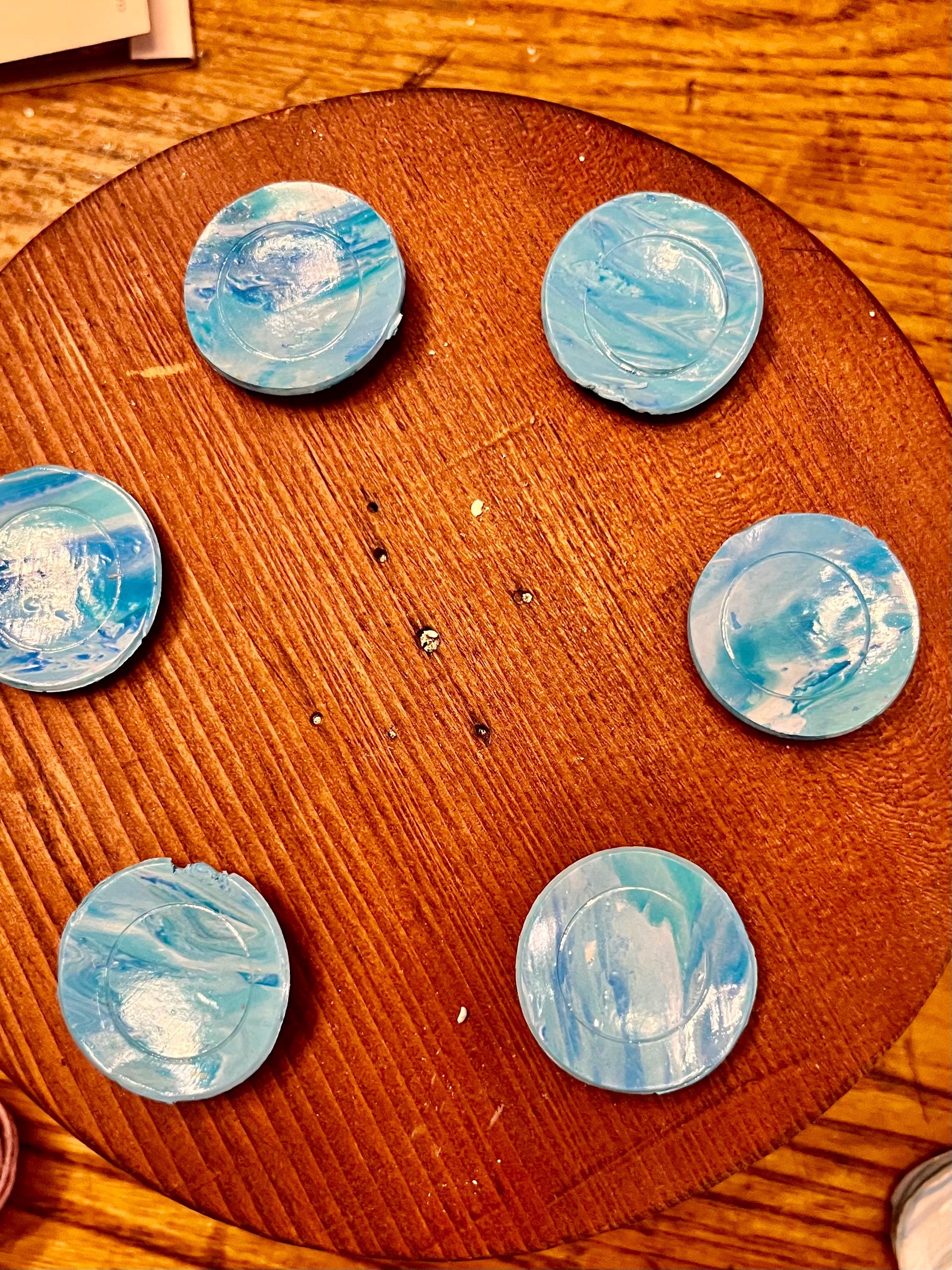 Miniature Blue Caribbean Ocean Swirl Plates - Etsy