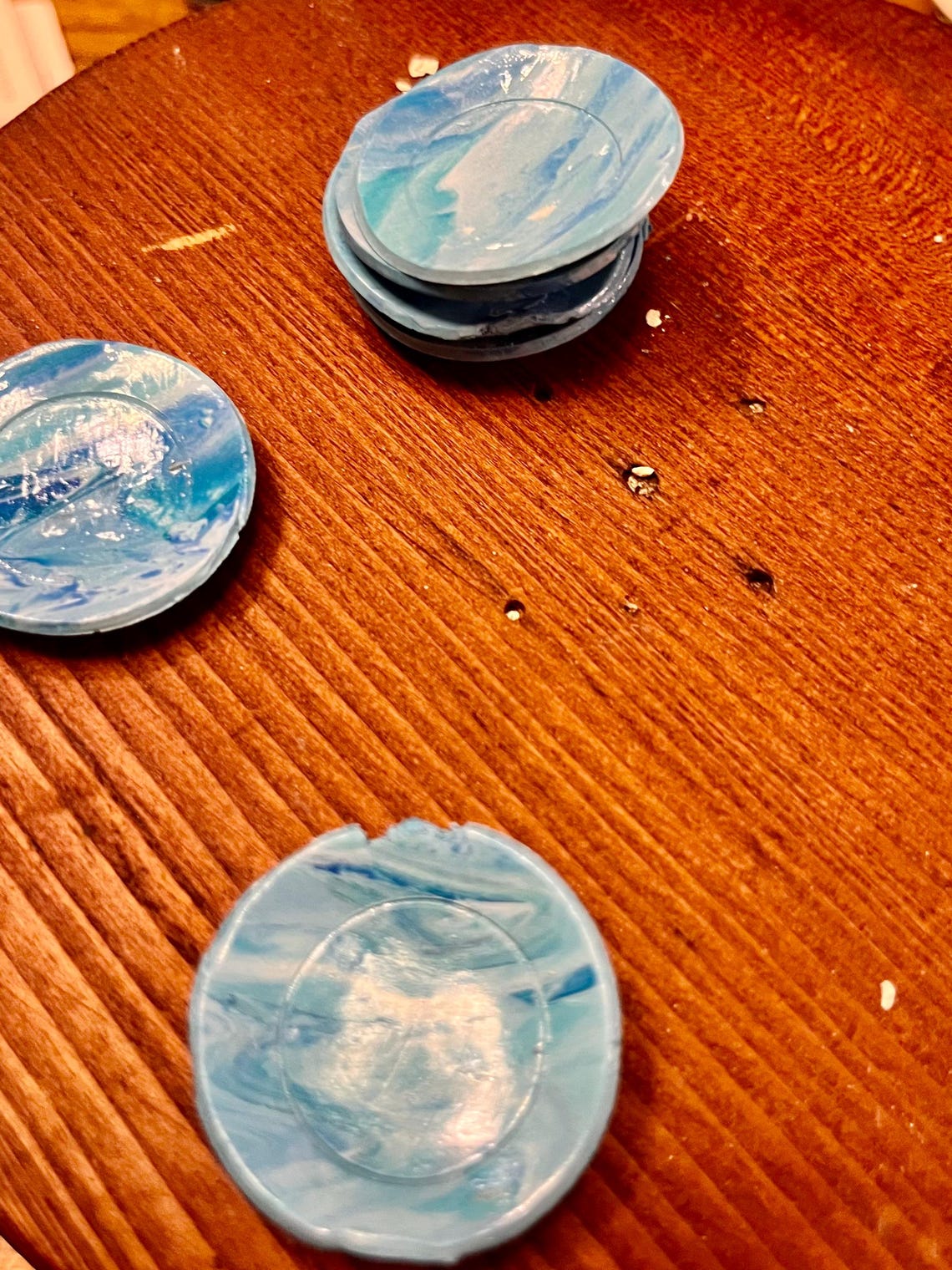 Miniature Blue Caribbean Ocean Swirl Plates - Etsy