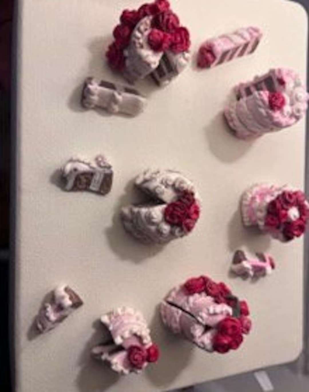 1:12 Scale 5 Miniature Clay Cakes rose Collection 1 - Etsy