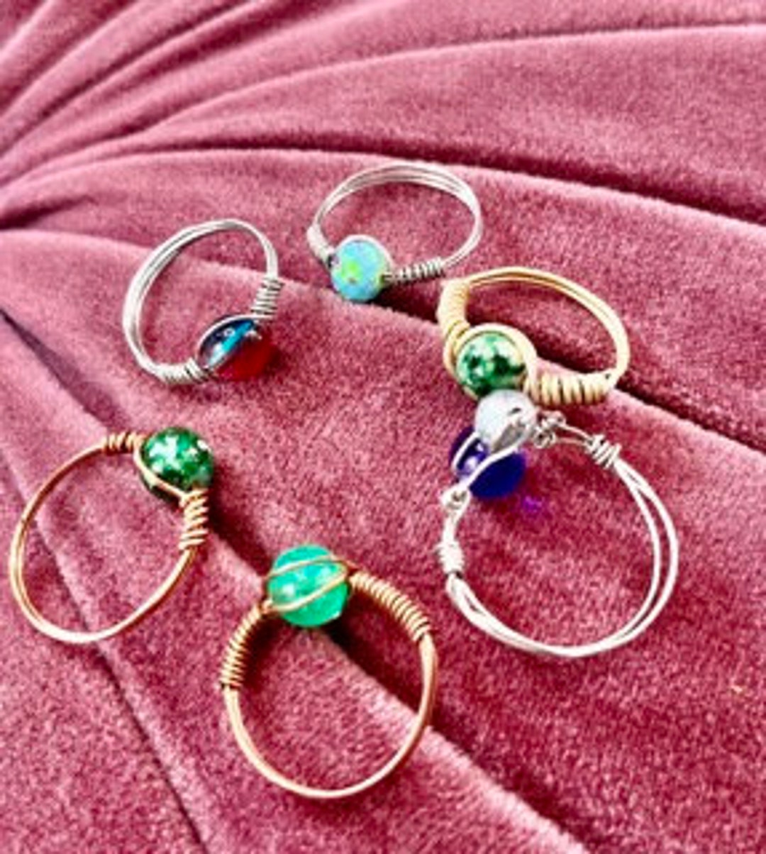 Bead and Wire Rings - Etsy