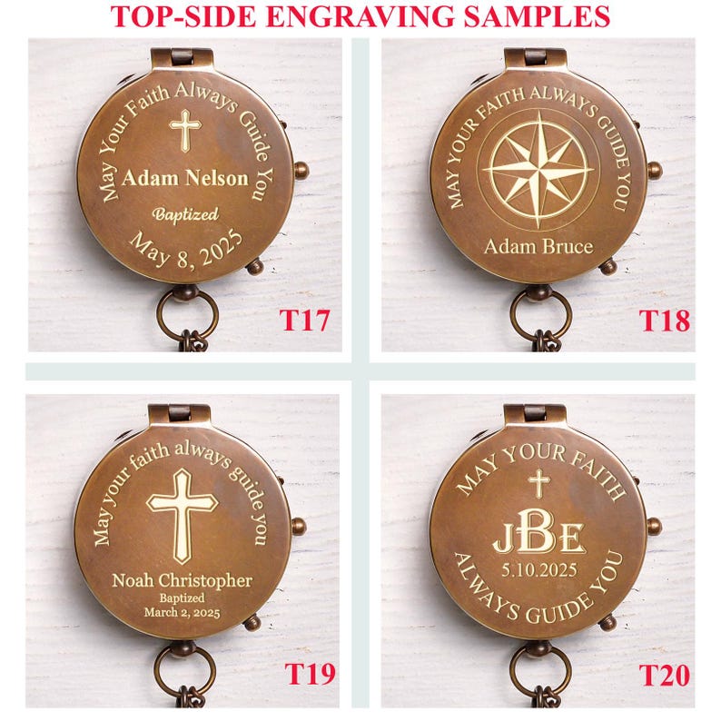 Personalized Baptism Compass Gift – Photo or Handwriting Engraved ...