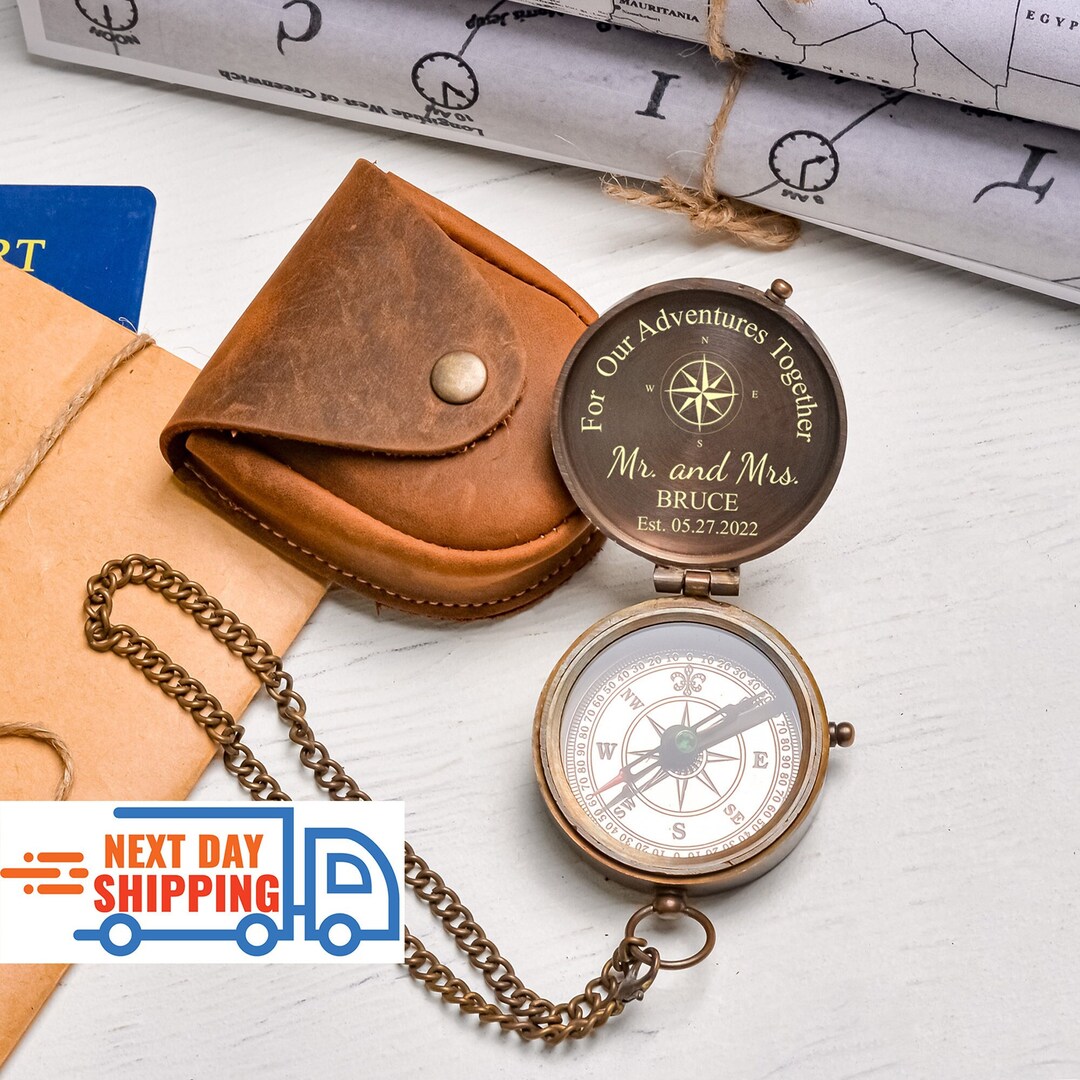 Personalized Compass Wedding Gift, Anniversary Gifts for Couple ...