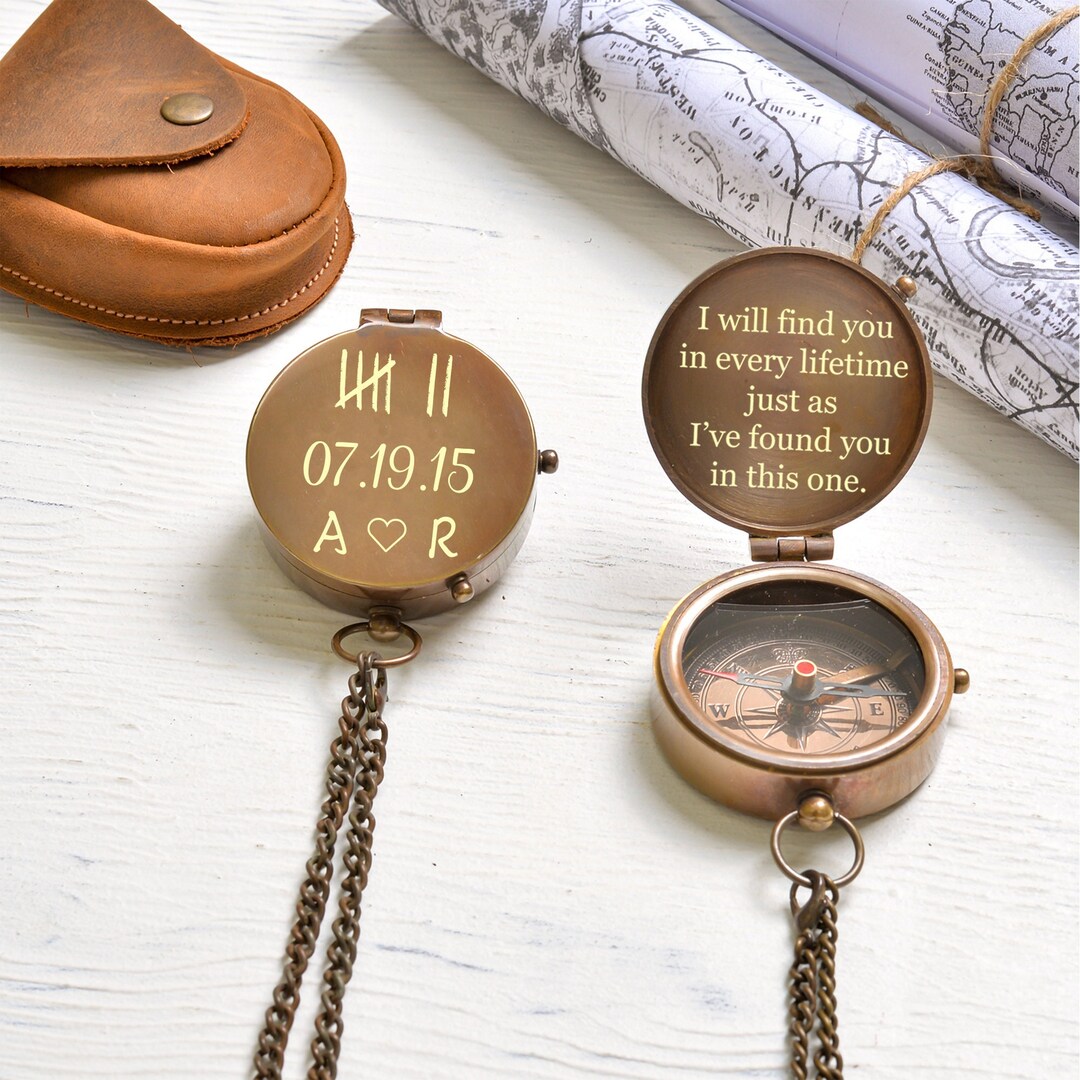 Couple Anniversary Gift, Personalized Compass, Tree of Life , Gift for ...