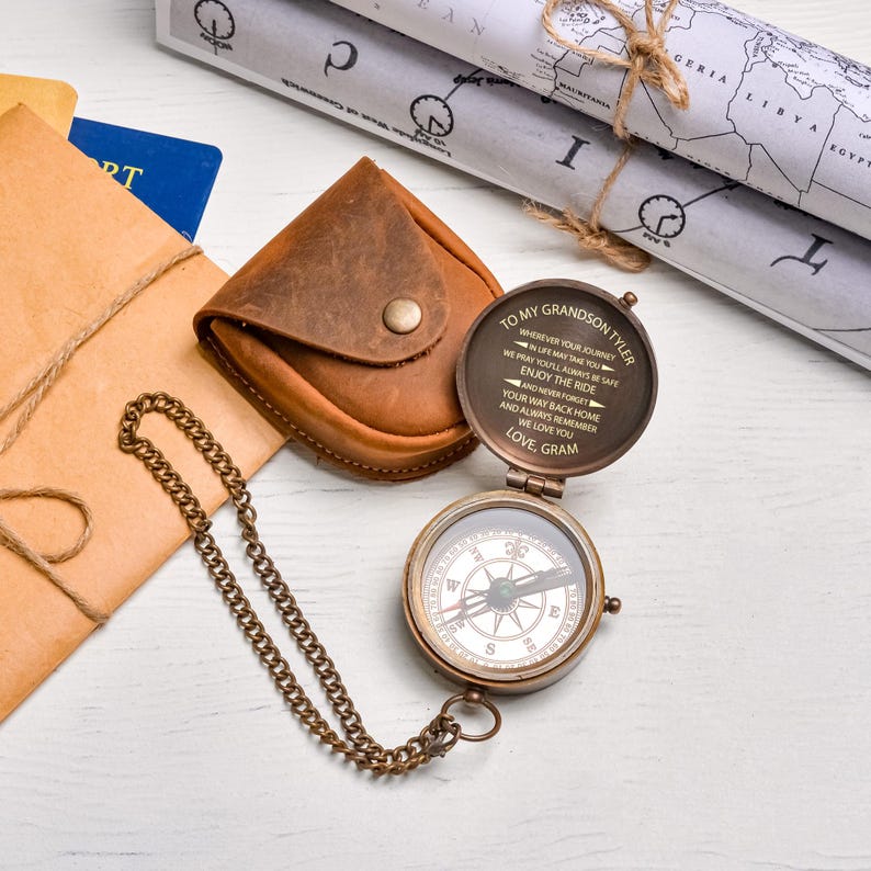 Engraved Brass Compass: First Communion, Baptism, Confirmation Gift - Etsy