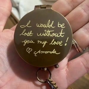 Personalized Engraved Compass, Handwriting Message Gift - Etsy