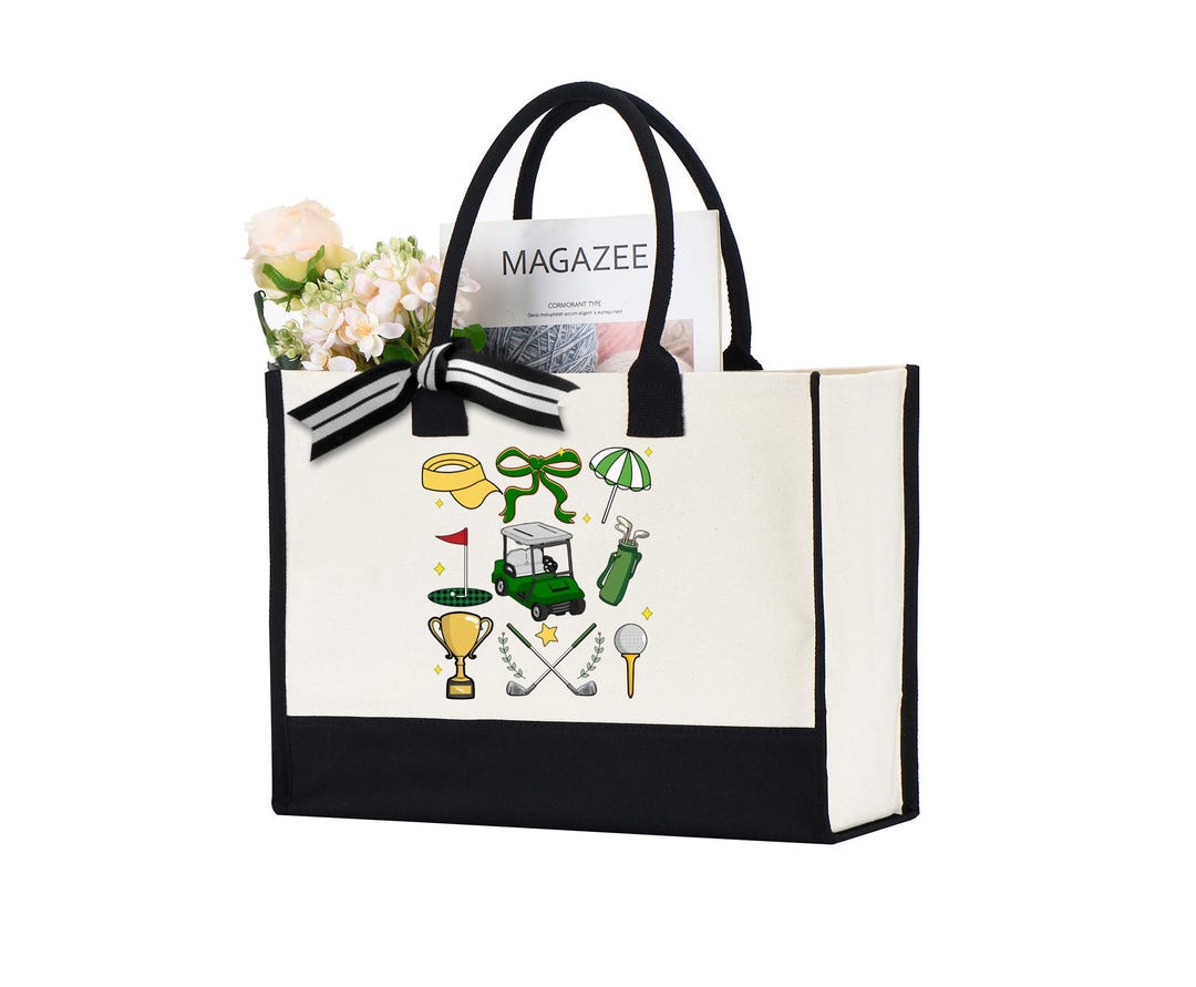 Golf Coquette Bow Tote Bag, Golf Tote Bag, Tournament Golf Tote Bag ...