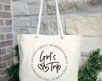 Girls Trip Tote Bag, Girls Weekend Tote, Besties Matching Bags, Road ...