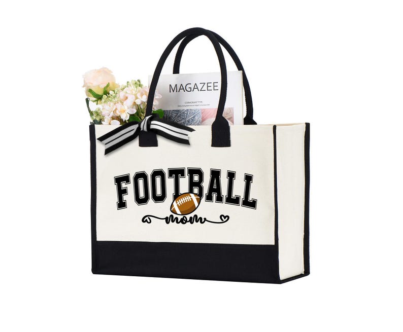 Football Mom Tote Bag, Personalized Football Mom Bag, Football Player ...