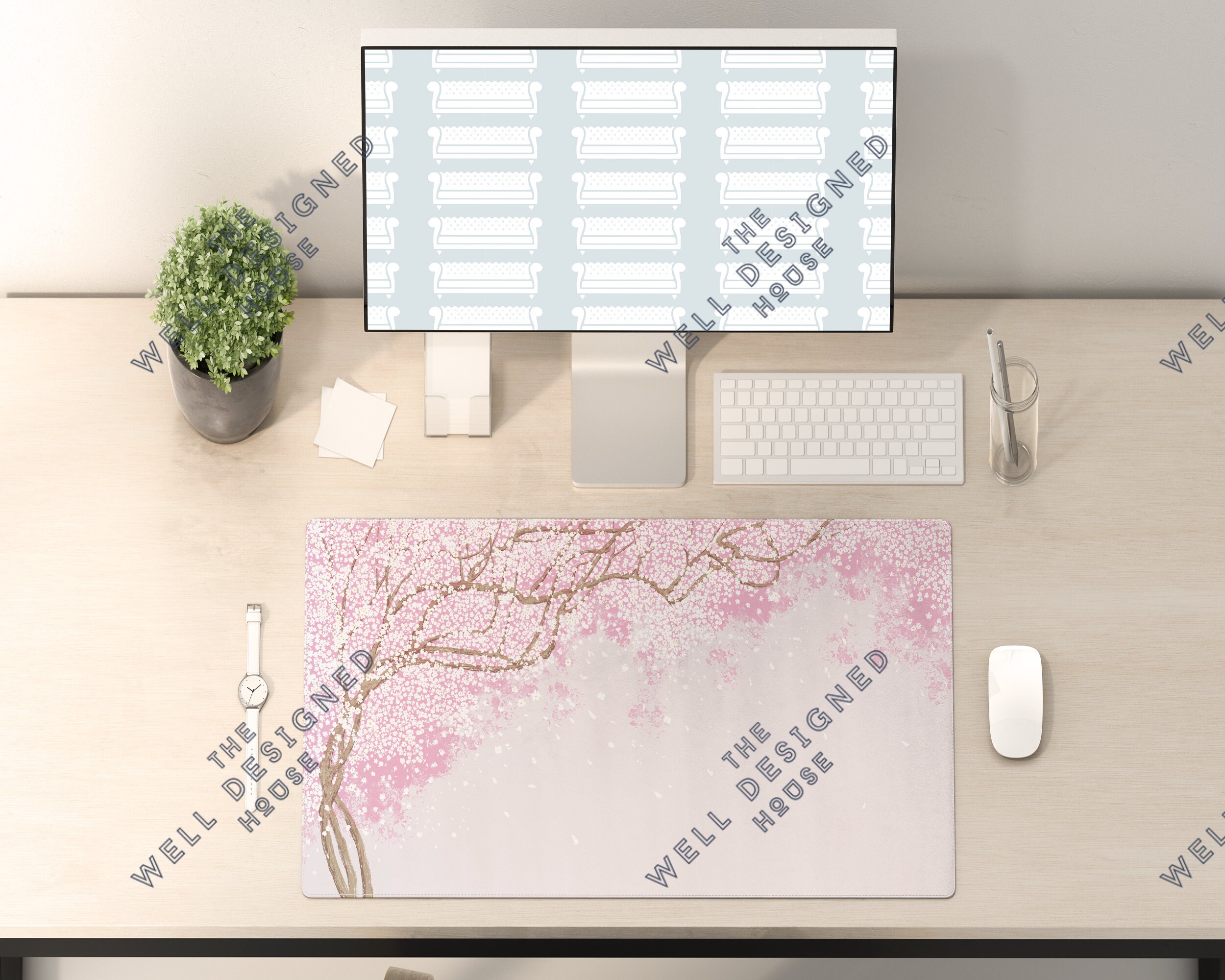 Asian Deskmat, Cherry Blossom PC Desk Mat, Premium Desk Mat, Sakura ...