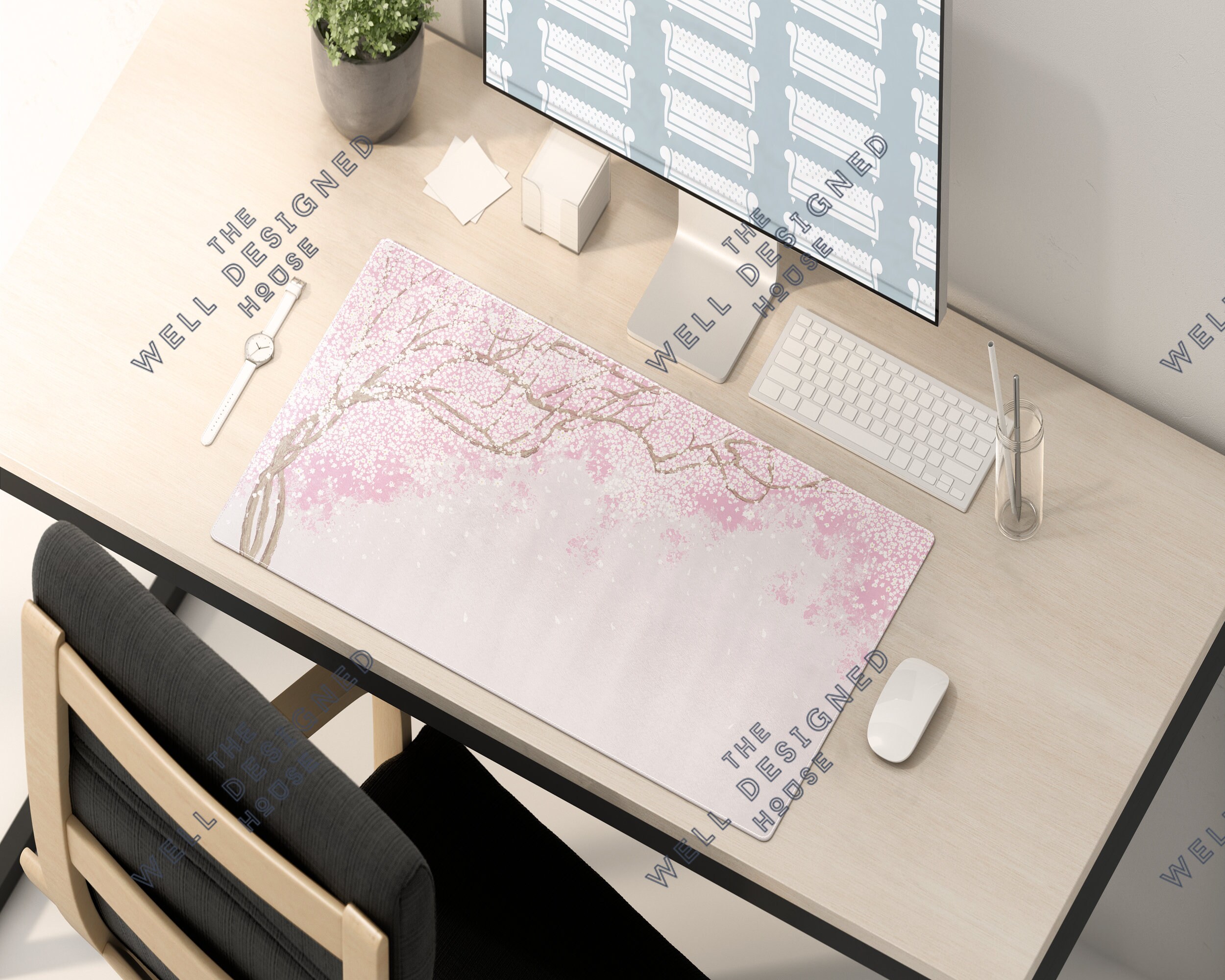 Asian Deskmat, Cherry Blossom PC Desk Mat, Premium Desk Mat, Sakura ...